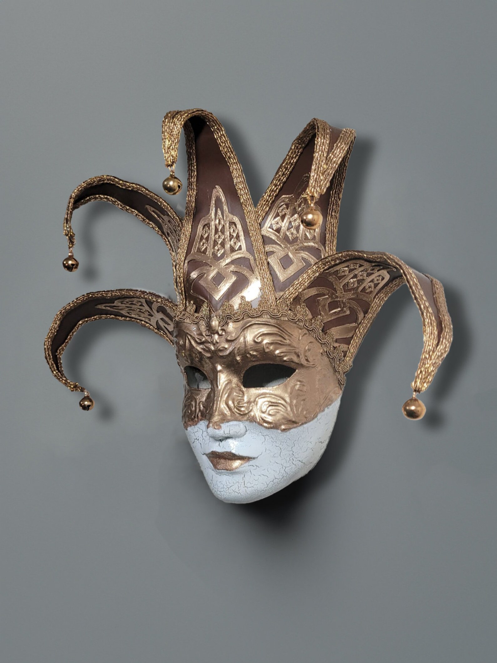 Jolly Mask Venetian Mask Gold Jester Venetian Gold Mask - Etsy