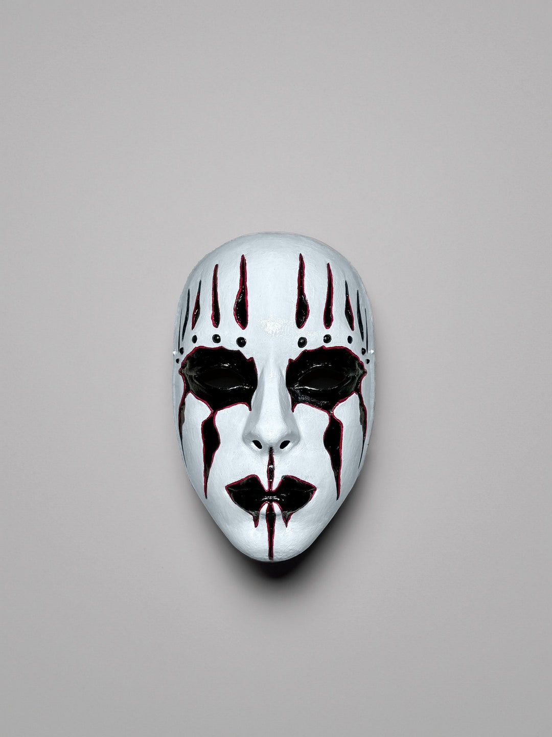 Slipknot Joey Jordison Mask - White and Black With Red Lines Mask ...