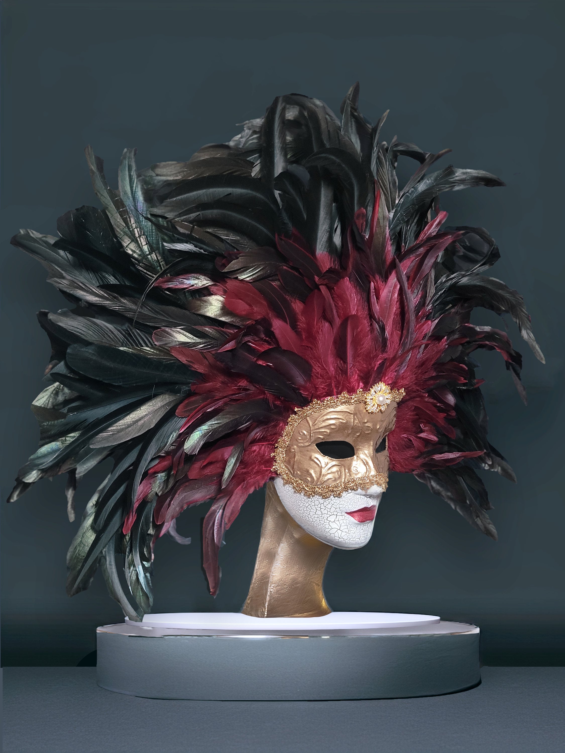 Feather Princess Woman Venetian Mask Masquerade Mask Eyes Wide Shut - Etsy