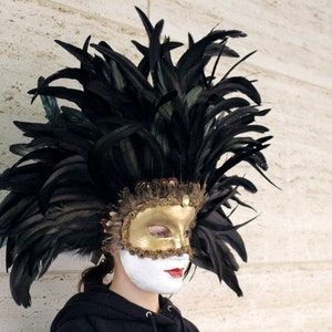 Eyes Wide Shut Mandy Mask: Black Feather Masquerade Mask, Kubrick Film ...