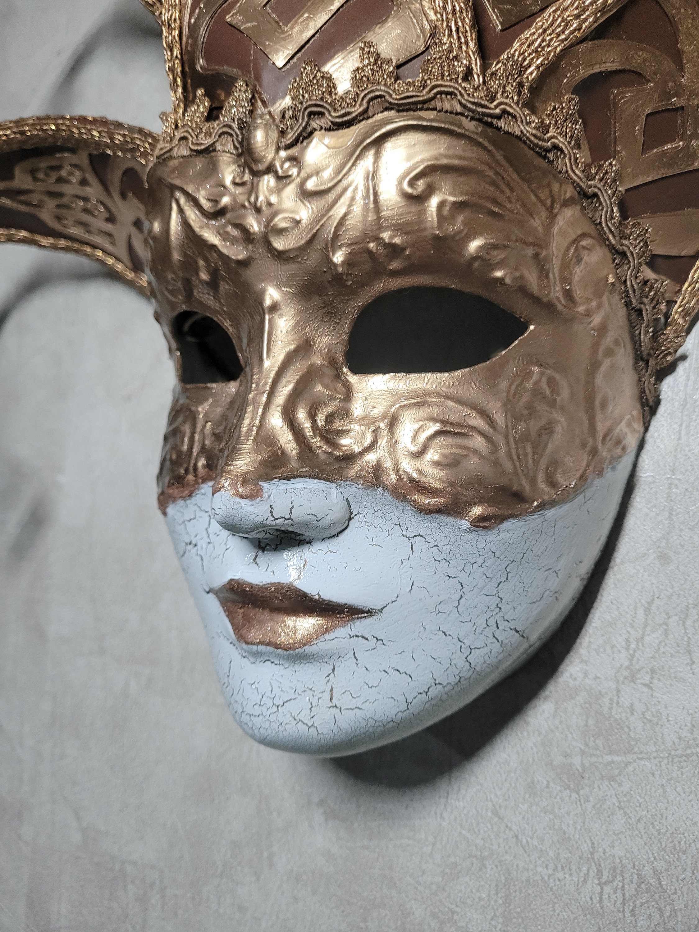 Jolly Mask Venetian Mask Gold Jester Venetian Gold Mask - Etsy
