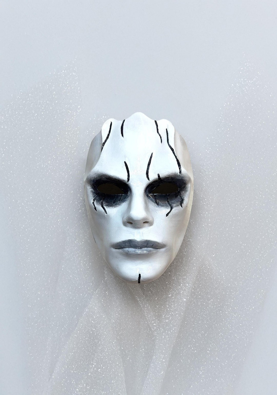 Gothic Venetian Mask: White Face, Black Lines, Masquerade Party - Etsy UK