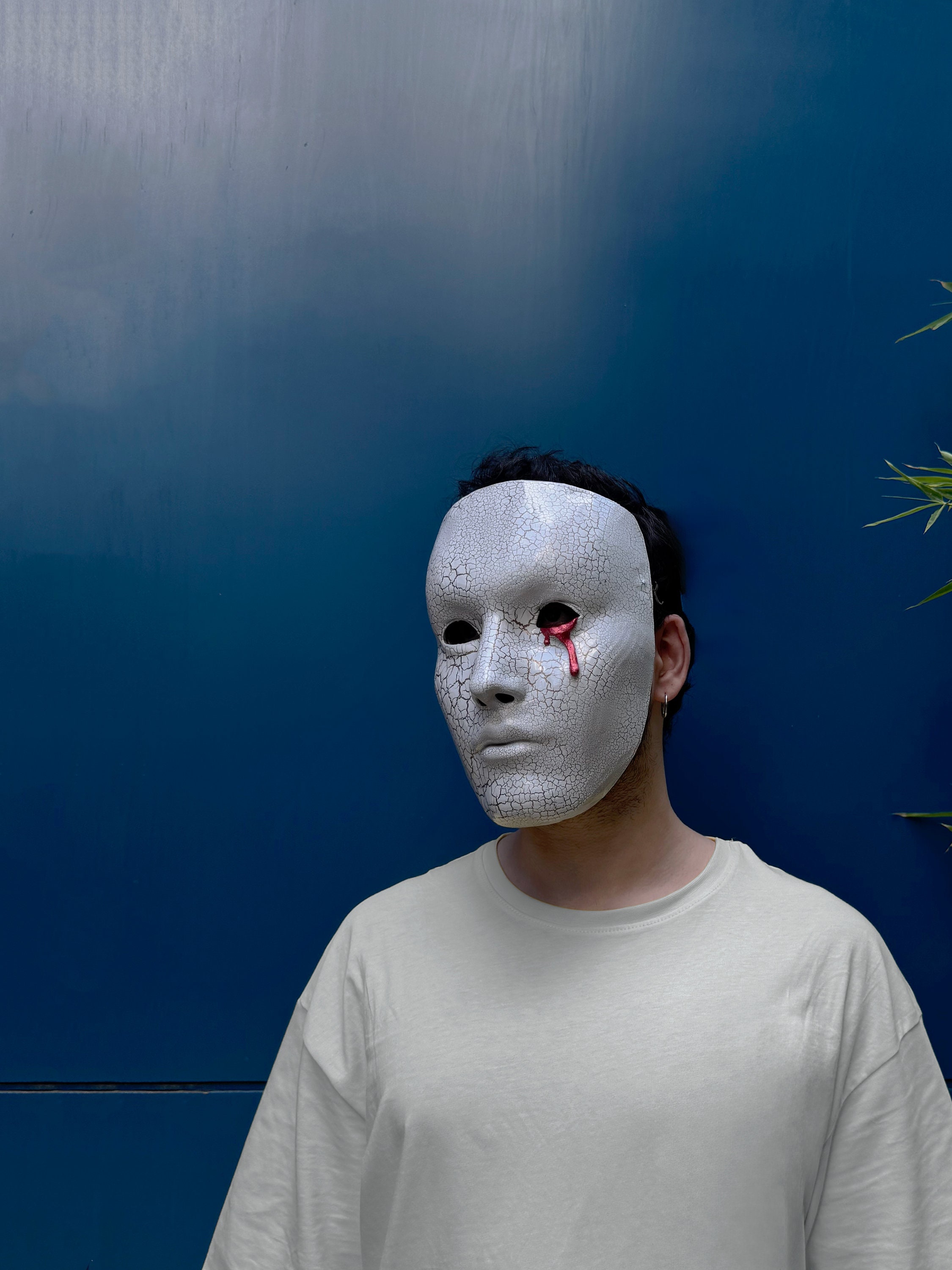 Blood Crying Venetian Mask - Bloddy Eye - Cracking Face Pattern - White ...