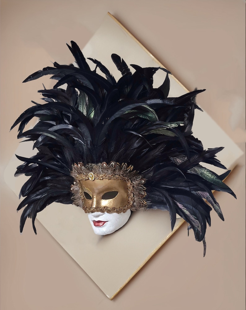 Eyes Wide Shut Mandy Mask: Black Feather Masquerade Mask, Kubrick Film ...