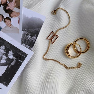 BTS Stainless Steel Charm Bracelet | Bangtan Silver and Gold Jewelry - Etsy
