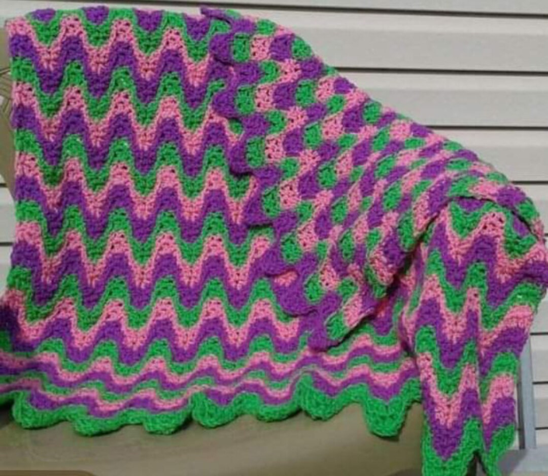 Reversable Exaggerated Ripple Afghan Crochet Pattern - Etsy