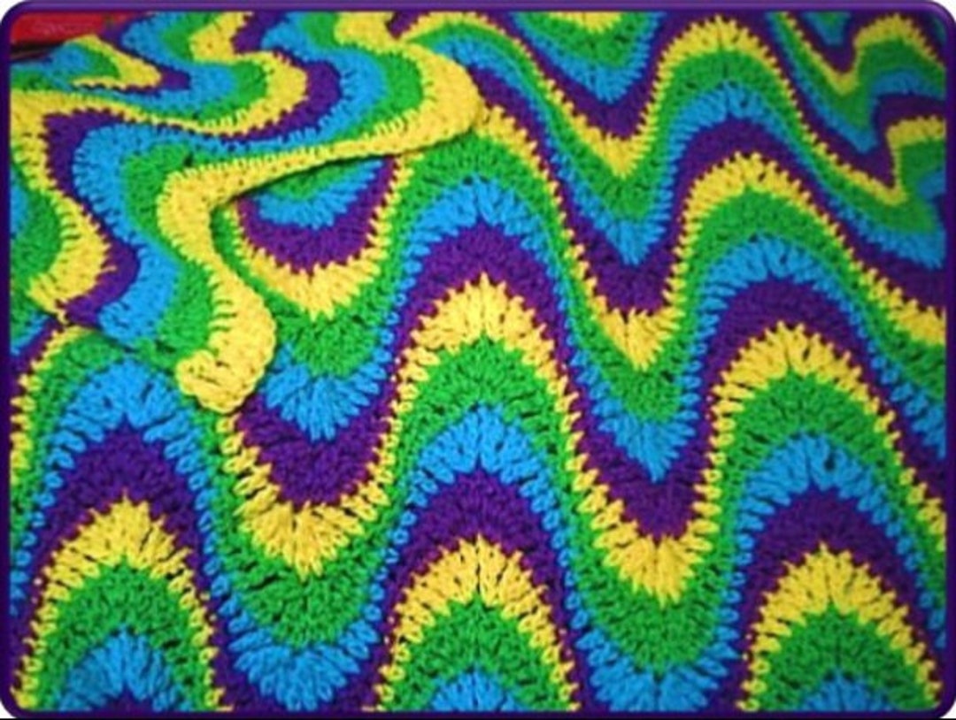 Multi-color Exaggerated Ripple Afghan Crochet Pattern - Etsy