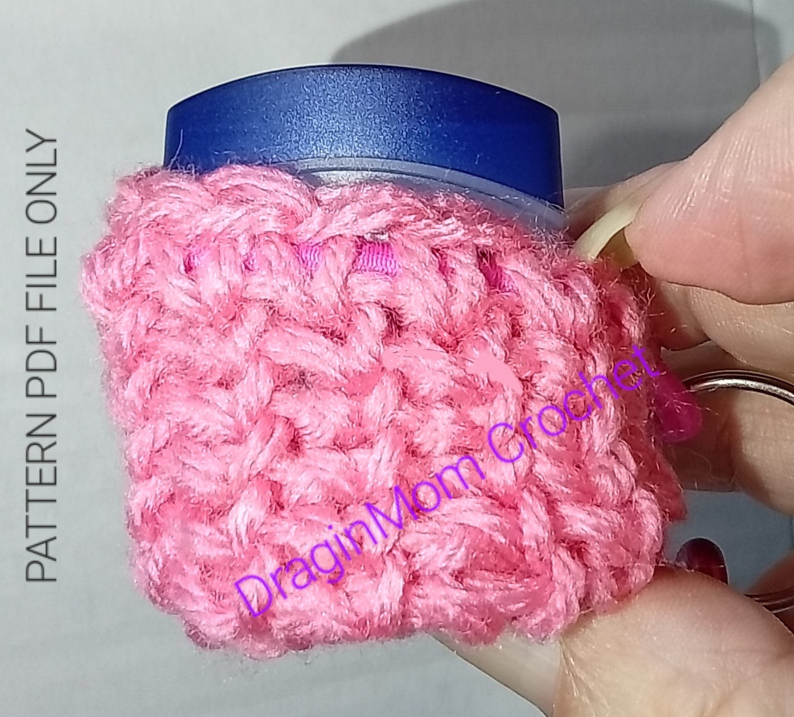 Keyring Holder Carrier for 0.25 Oz. and 1.75 Oz. Vaseline Jars Crochet ...