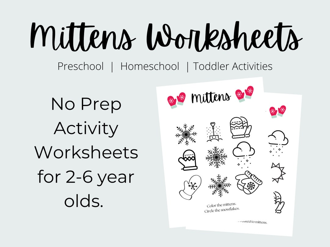 Mittens Theme Printable Activity Worksheets | No Prep Preschool and ...