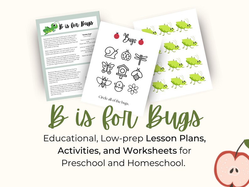 Bugs Theme Printable Preschool Lesson Plans | Printable Activities and ...