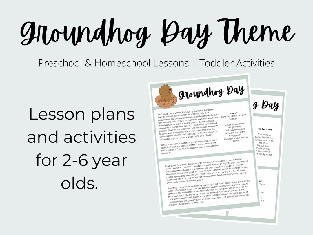 Groundhog Day Theme Preschool Curriculum Printable | Homeschool Lesson ...