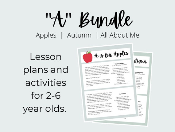 A Theme Preschool Curriculum Bundle Homeschool Lesson Plan - Etsy