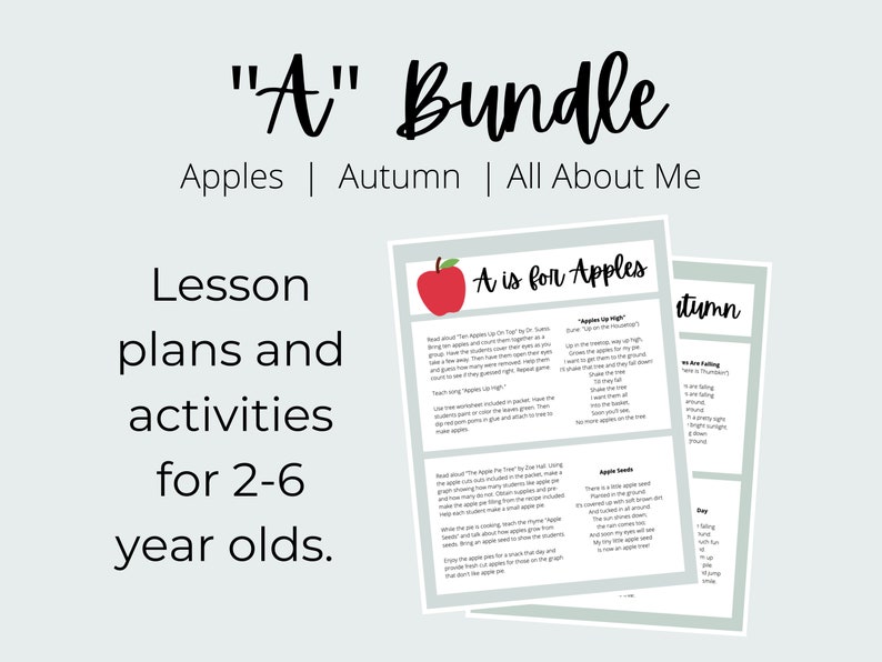 A Theme Preschool Curriculum Bundle Homeschool Lesson Plan - Etsy