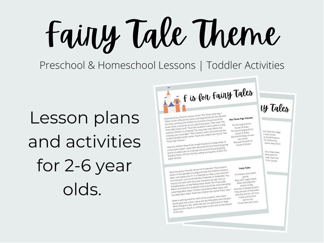 Fairy Tale Theme Preschool Curriculum Printable | Homeschool Lesson ...