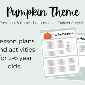Pumpkin Theme Preschool Curriculum Printable | Homeschool Lesson Plan ...