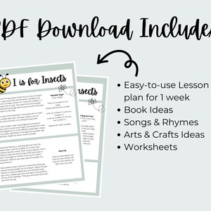 Insects Theme Preschool Curriculum Printable | Homeschool Lesson Plan ...