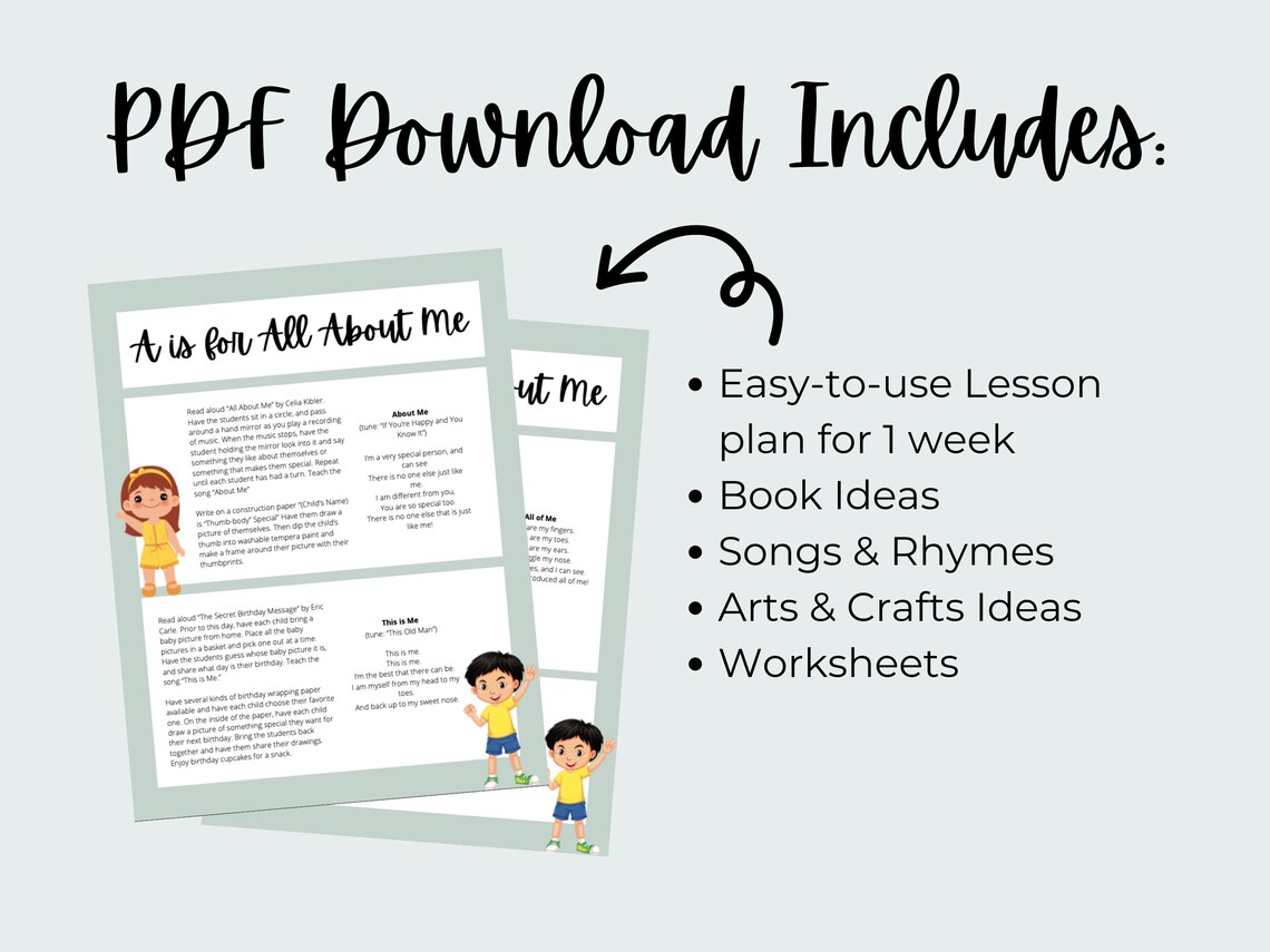 All About Me Theme Preschool Curriculum Printable | Homeschool Lesson ...