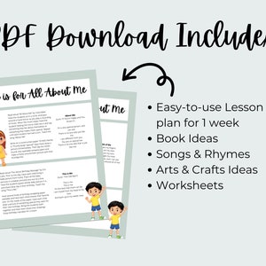 All About Me Theme Preschool Curriculum Printable | Homeschool Lesson ...