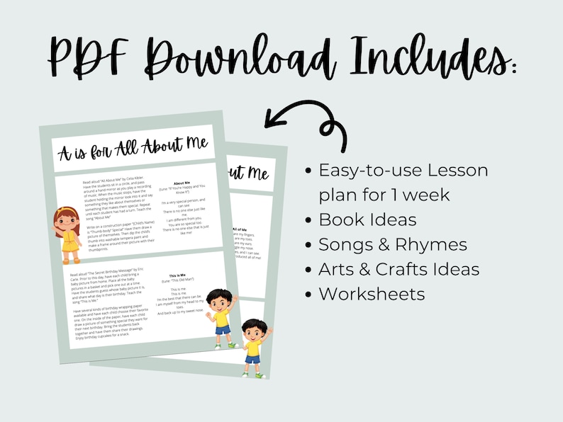 All About Me Theme Preschool Curriculum Printable | Homeschool Lesson ...