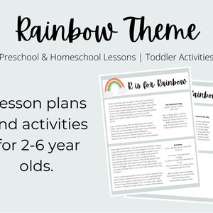 Rainbow Theme Preschool Curriculum Printable | Homeschool Lesson Plan ...