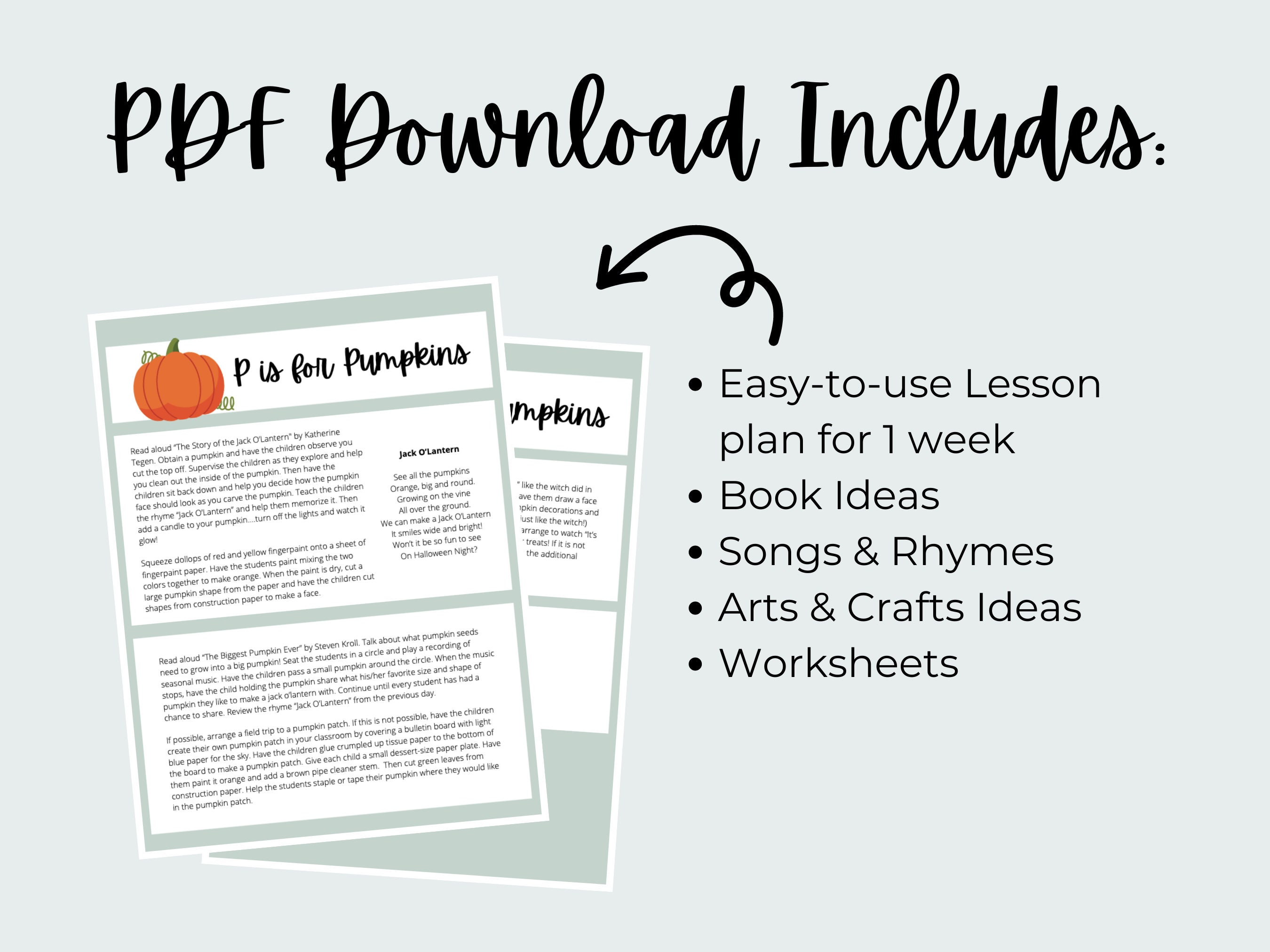 Pumpkin Theme Preschool Curriculum Printable | Homeschool Lesson Plan ...