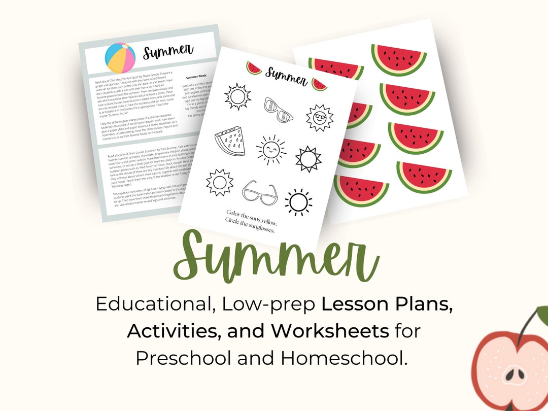 Summer Theme Printable Preschool Lesson Plans | Printable Activities ...
