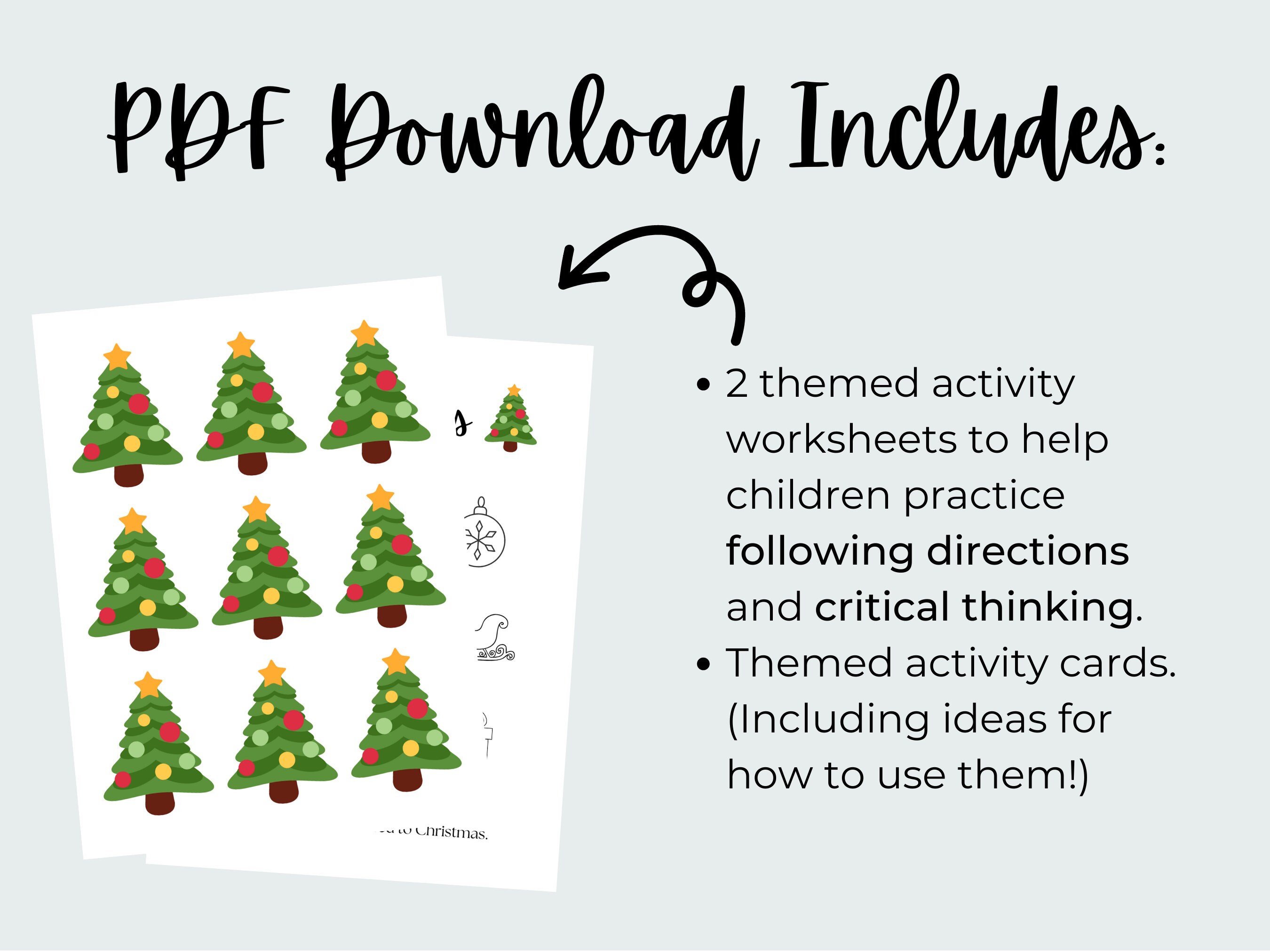 Christmas Theme Printable Activity Worksheets | No Prep Preschool and ...