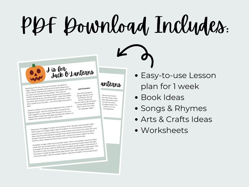Jack O'lantern Theme Preschool Curriculum Printable | Homeschool Lesson ...