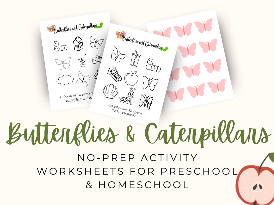 Butterflies & Caterpillars Printable Activity Worksheets | No Prep ...