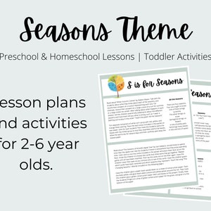Seasons Theme Preschool Curriculum Printable | Homeschool Lesson Plan ...