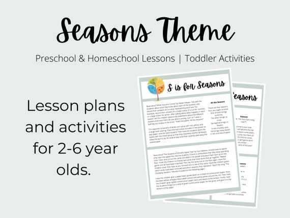 Seasons Theme Preschool Curriculum Printable Homeschool - Etsy