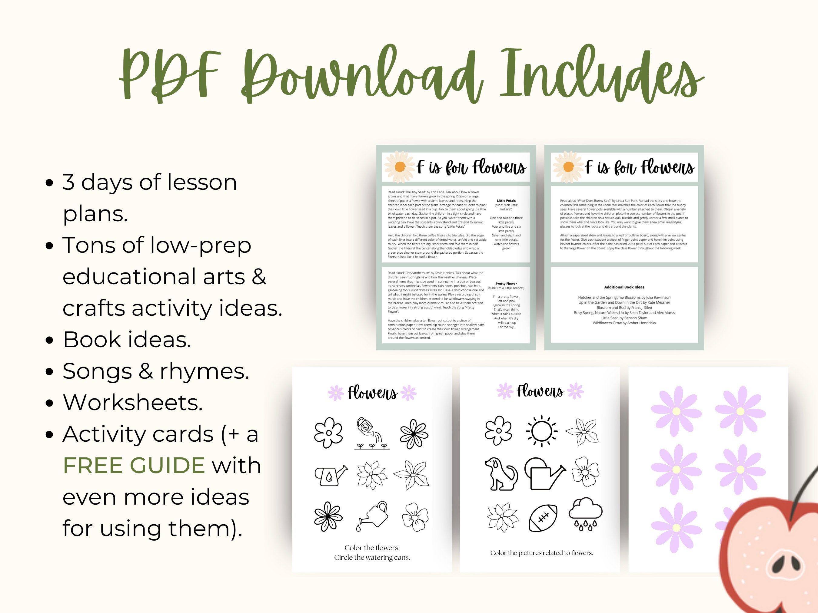 Flowers Theme Printable Preschool Lesson Plans Printable Activities and ...