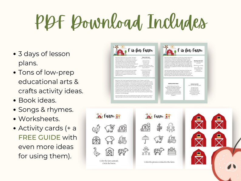 Farm Theme Printable Preschool Lesson Plans | Printable Activities and ...