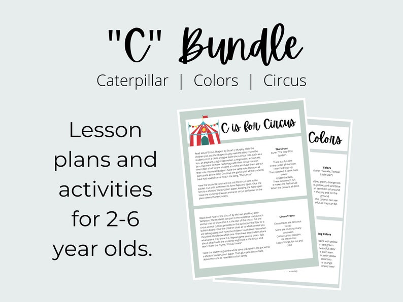 C Theme Preschool Curriculum Bundle | Homeschool Lesson Plan Bundle ...