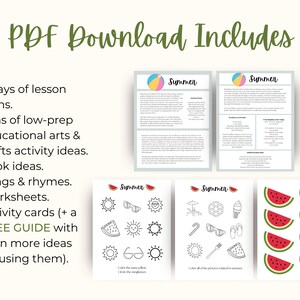 Summer Theme Printable Preschool Lesson Plans | Printable Activities ...