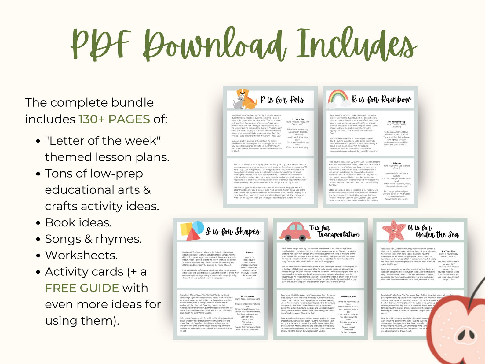 Letter-of-the-week Themed Lesson Plans | Printable Activities and ...