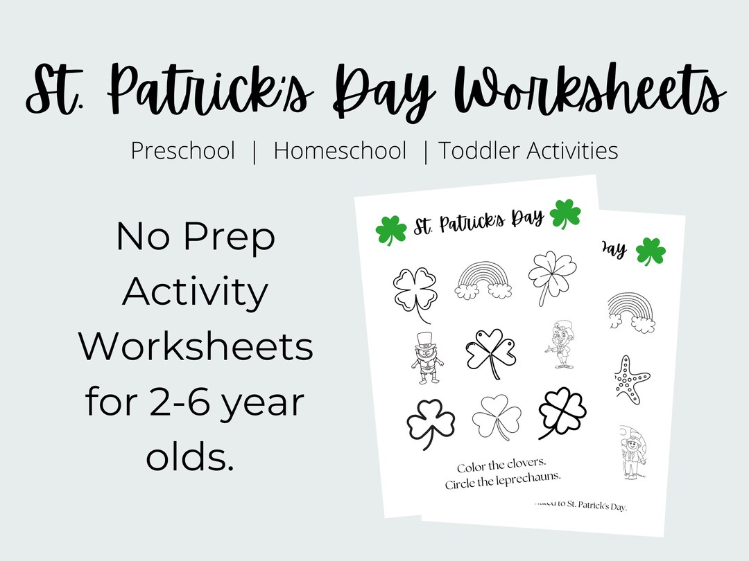 St. Patrick's Day Theme Printable Activity Worksheets | No Prep ...