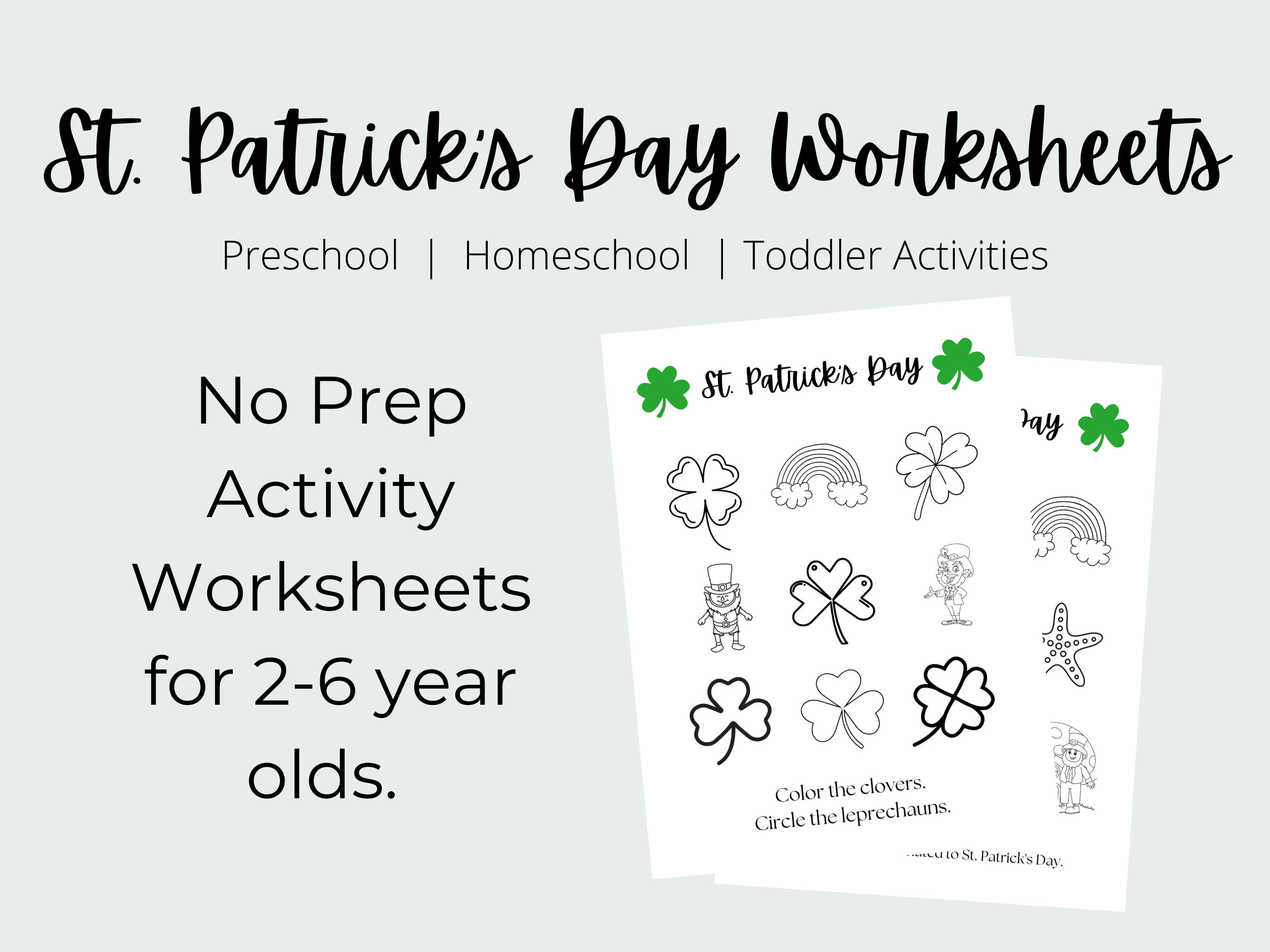 St. Patrick's Day Theme Printable Activity Worksheets | No Prep ...