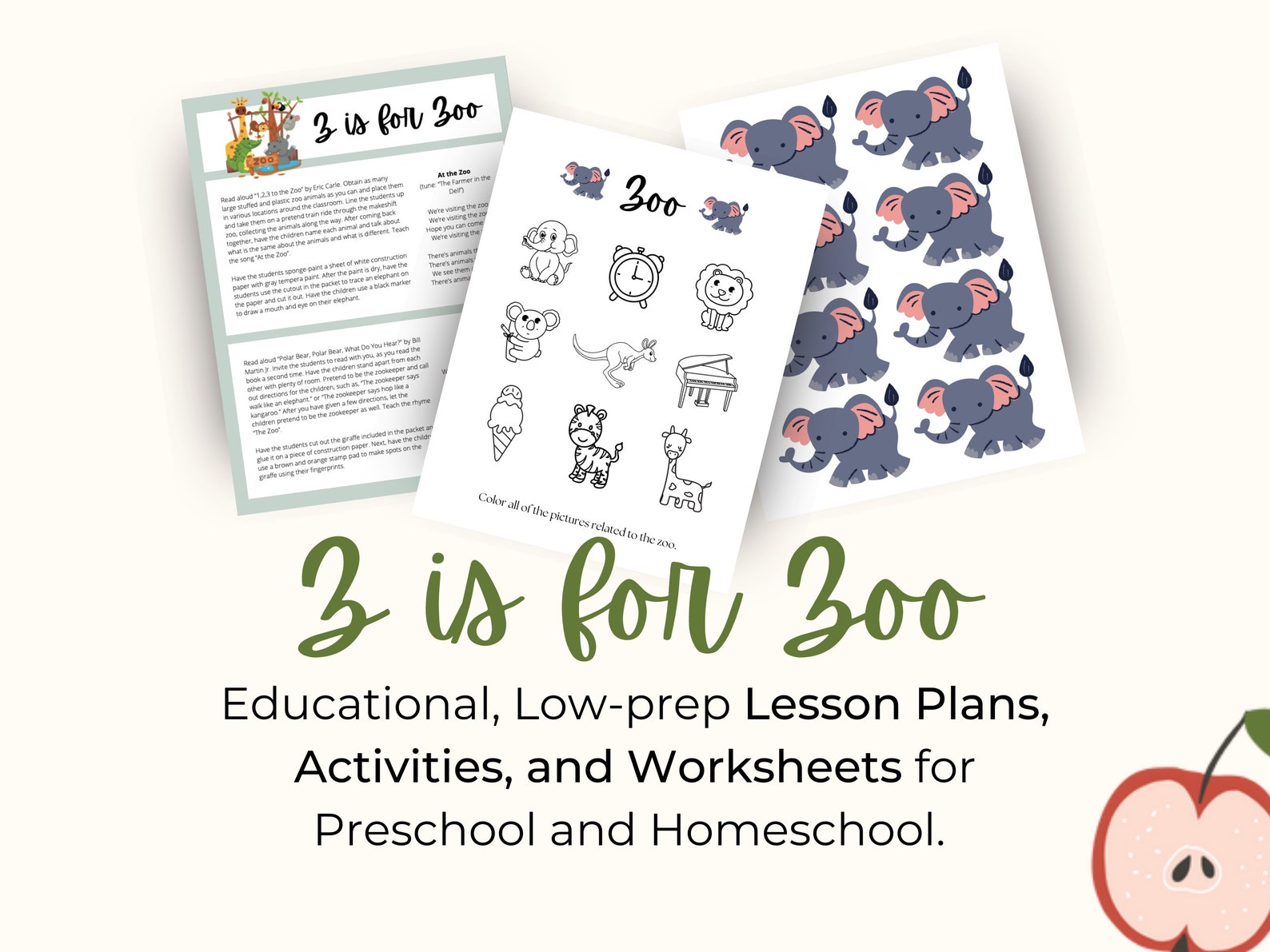 Zoo Theme Printable Preschool Lesson Plans Printable Activities and ...