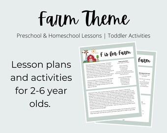 Preschool Farm Lesson Plan - Etsy