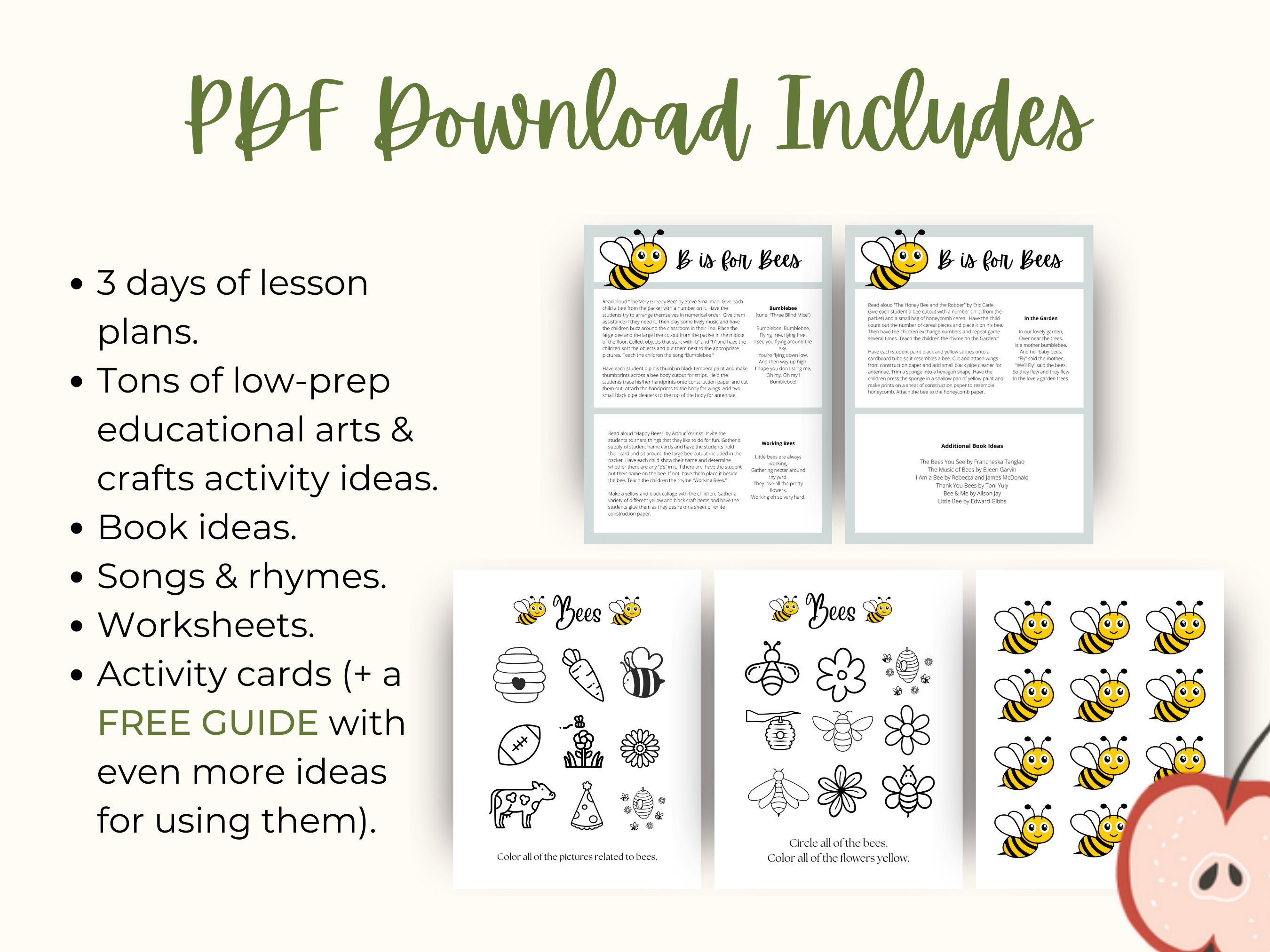 Bee Theme Printable Preschool Lesson Plans | Printable Activities and ...