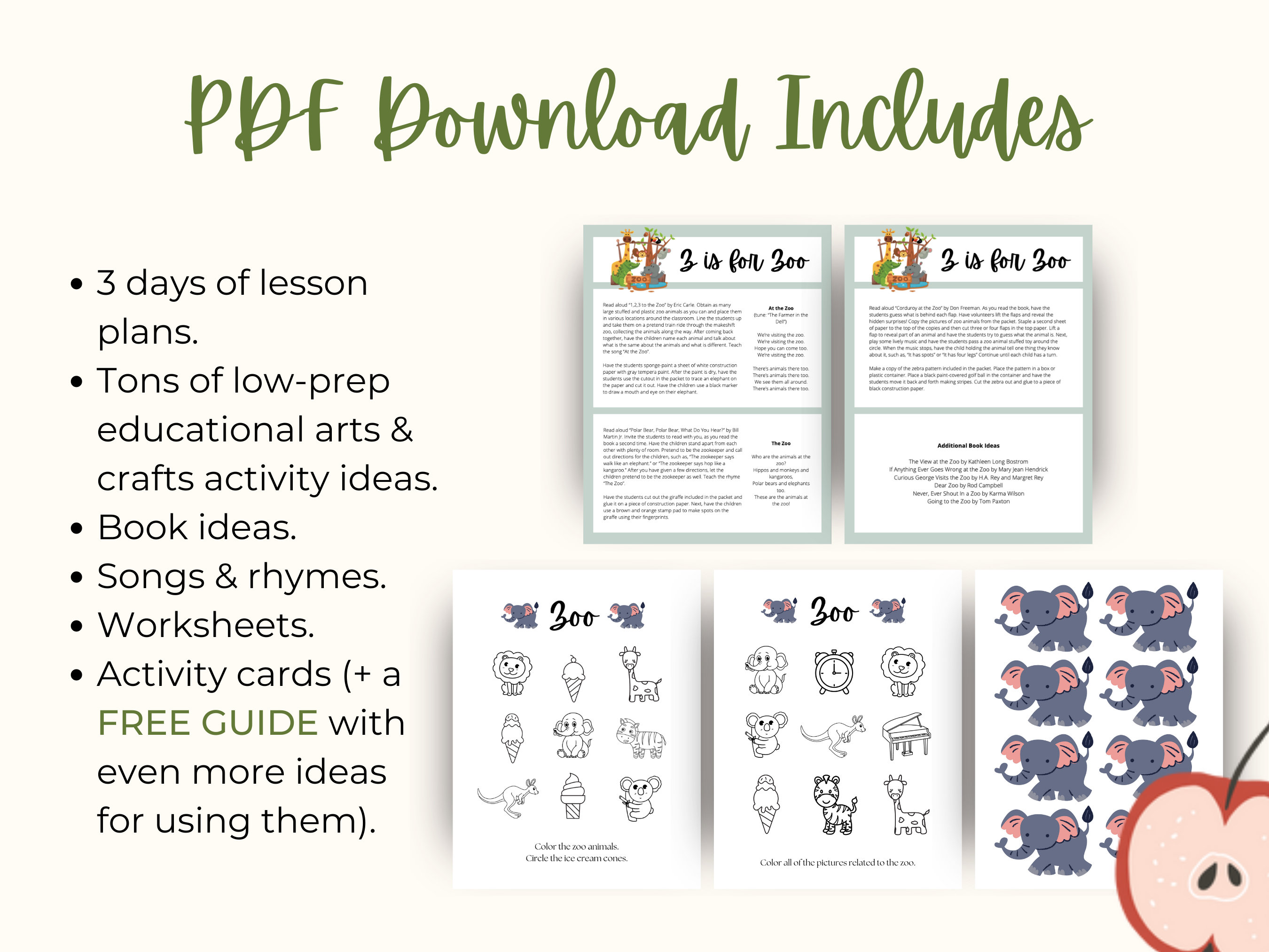 Zoo Theme Printable Preschool Lesson Plans Printable Activities and ...