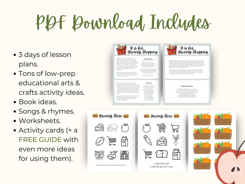 Grocery Store Theme Printable Preschool Lesson Plans | Printable ...