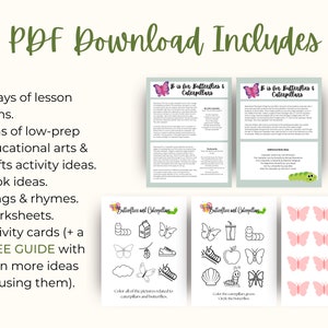 Butterfly Theme Printable Preschool Lesson Plans | Printable Activities ...