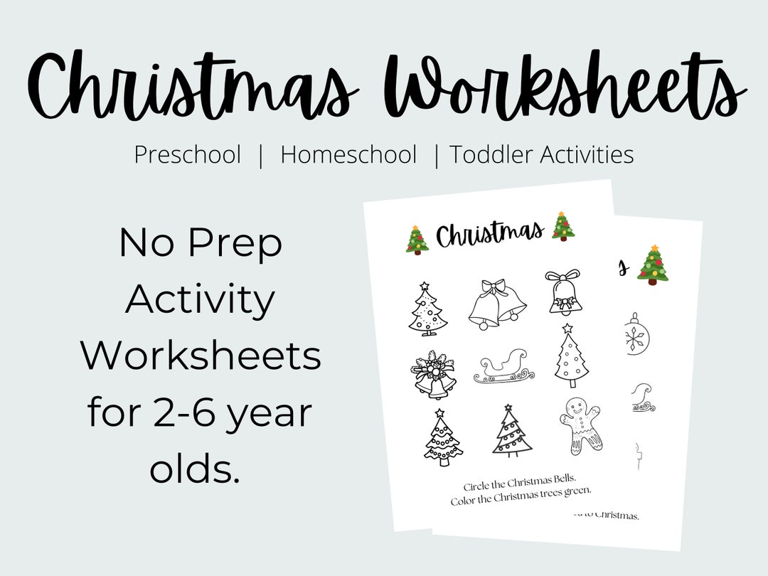 Christmas Theme Printable Activity Worksheets | No Prep Preschool and ...