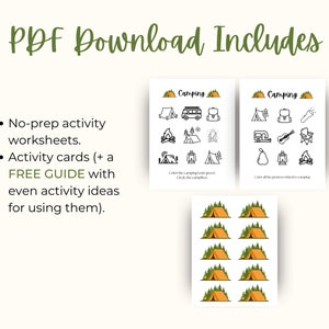 Camping Theme Printable Activity Worksheets | No Prep Preschool and ...