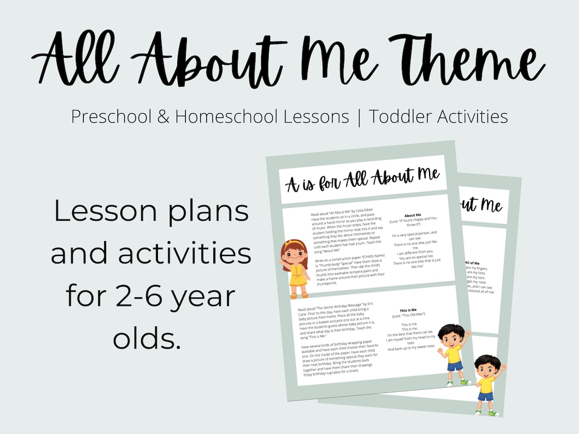 All About Me Theme Preschool Curriculum Printable | Homeschool Lesson ...