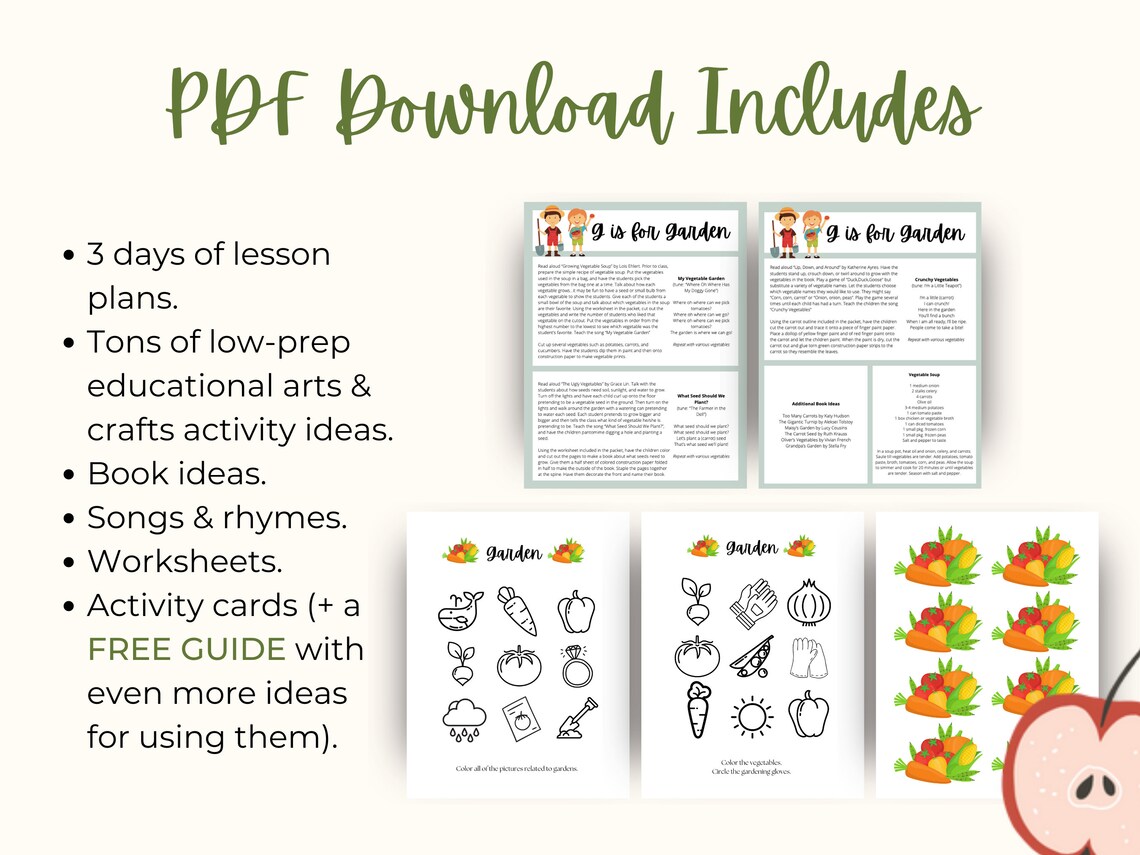 Garden Theme Printable Preschool Lesson Plans | Printable Activities ...