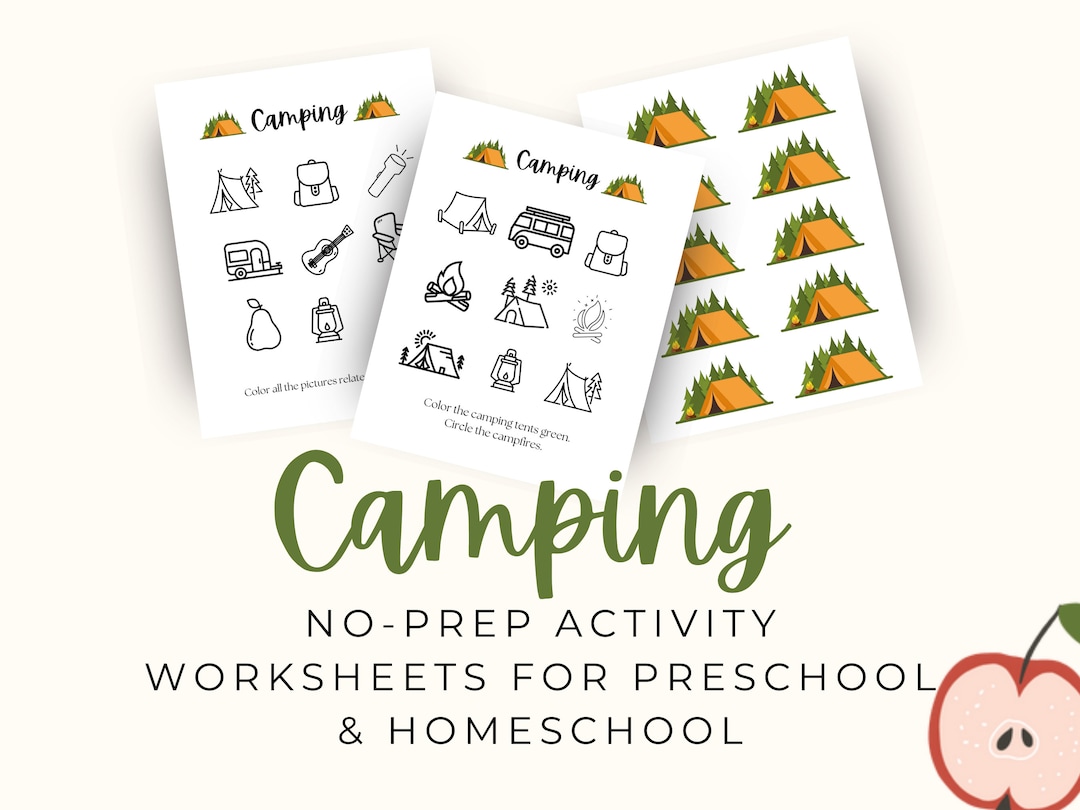 Camping Theme Printable Activity Worksheets | No Prep Preschool and ...
