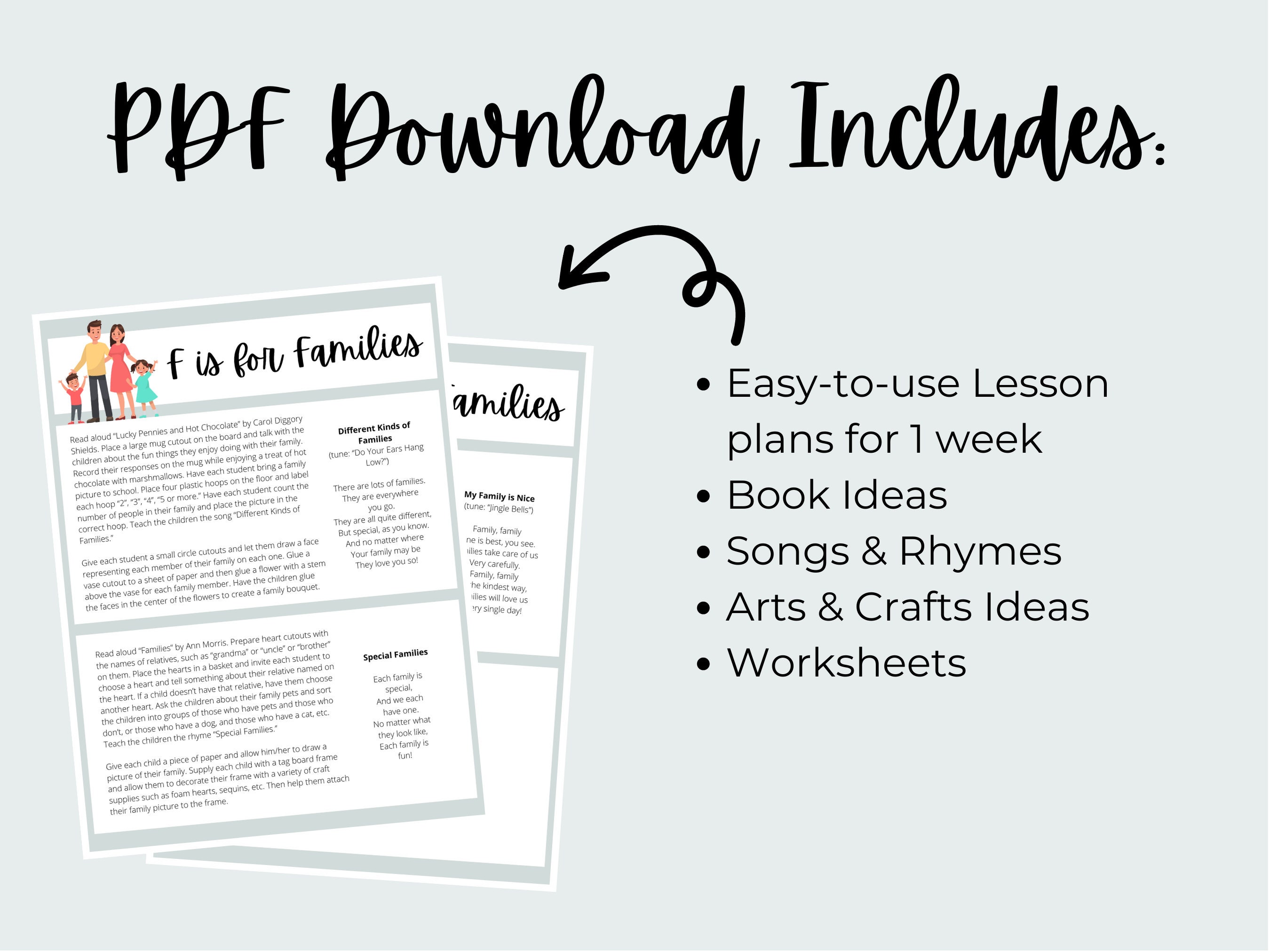 Family Theme Preschool Curriculum Printable | Homeschool Lesson Plan ...